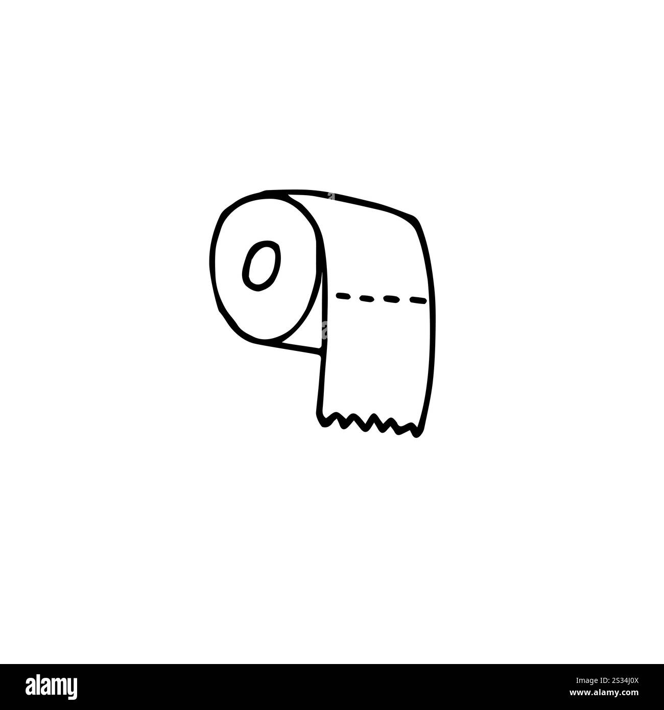 Vector hand drawn doodle sketch toilet paper isolated on white ...
