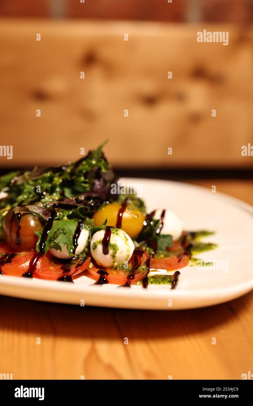 Caprese salad for restaurant menu Stock Photo - Alamy