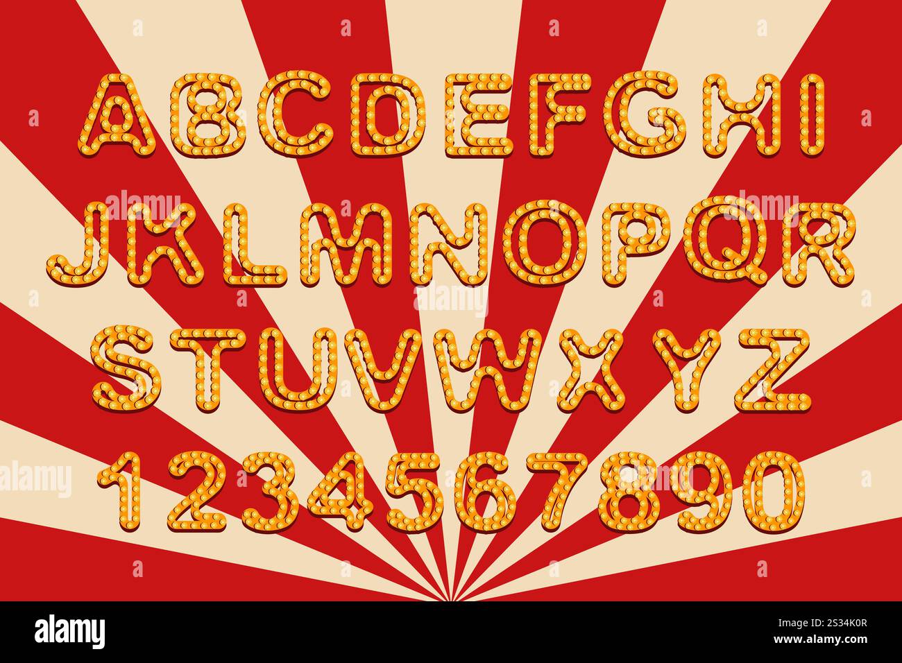 Colorful Circus Alphabet and Numbers Graphic. Retro alphabet and ...