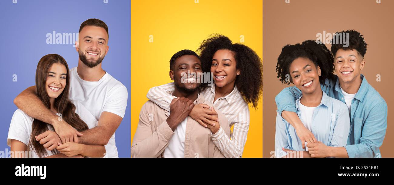 Celebrating love through diverse couples on Valentine's Day 2025 Stock ...
