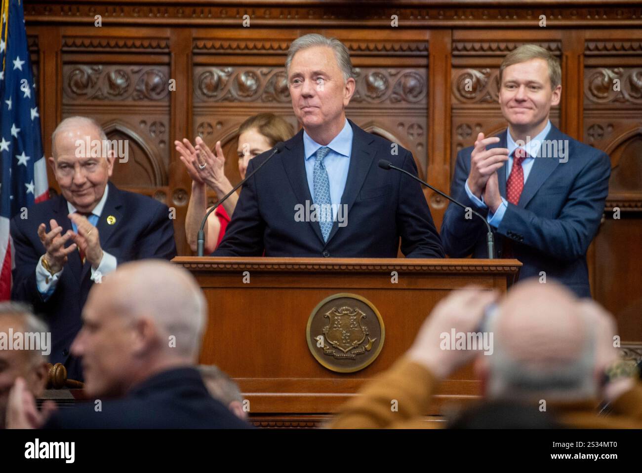 Gov. Ned Lamont during the State of the State address to the General ...