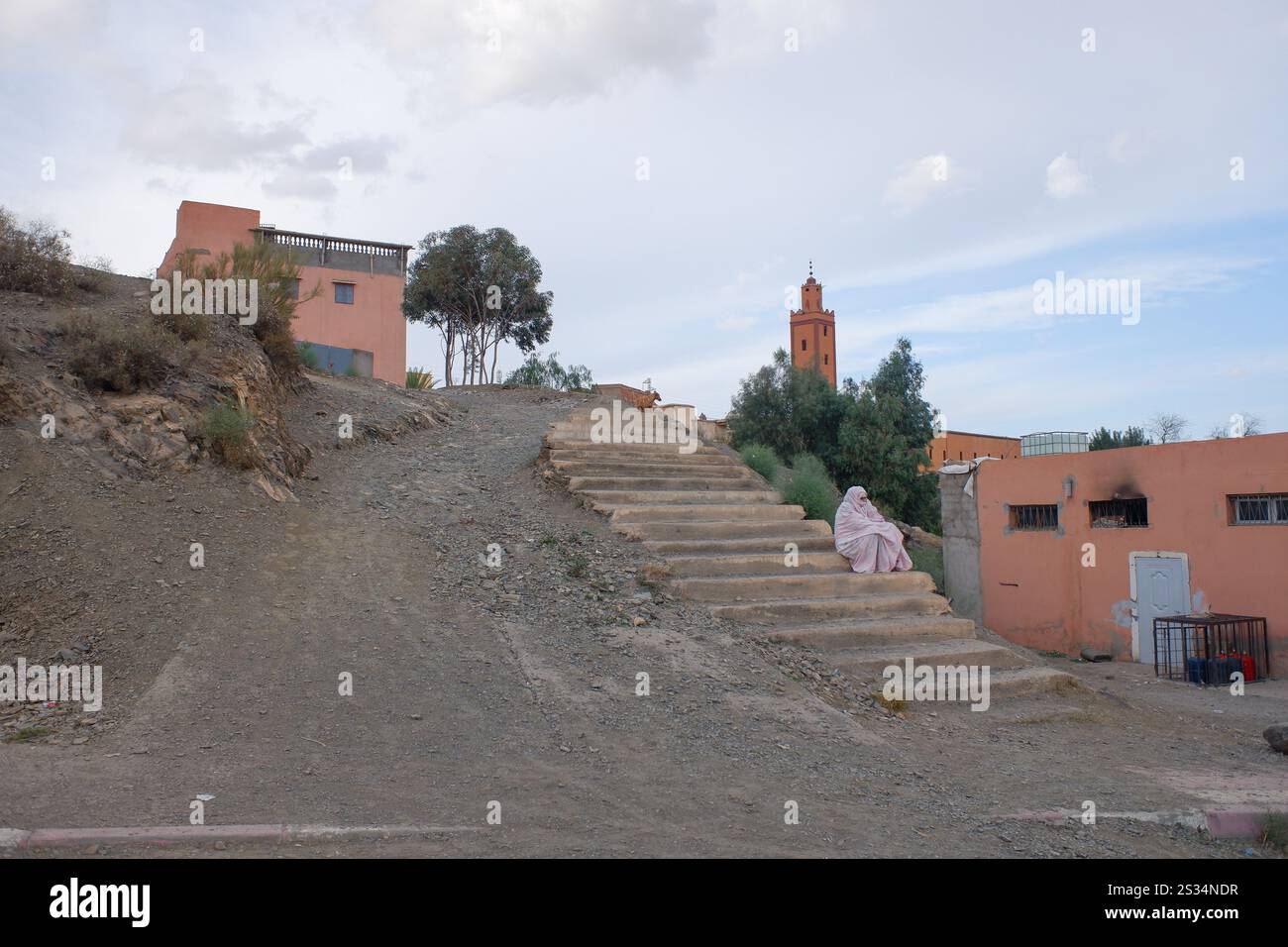 Agafay, Morocco - 29 Dec 2024 - A Street scene in the Village of Agafay, Morocco near to ...