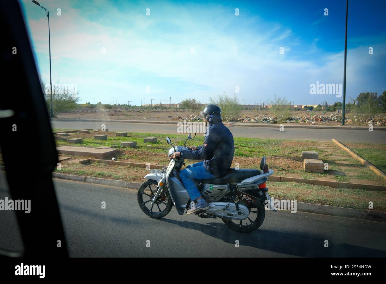 Agafay, Morocco - 29 Dec 2024 - A Street scene in the Village of Agafay, Morocco near to ...