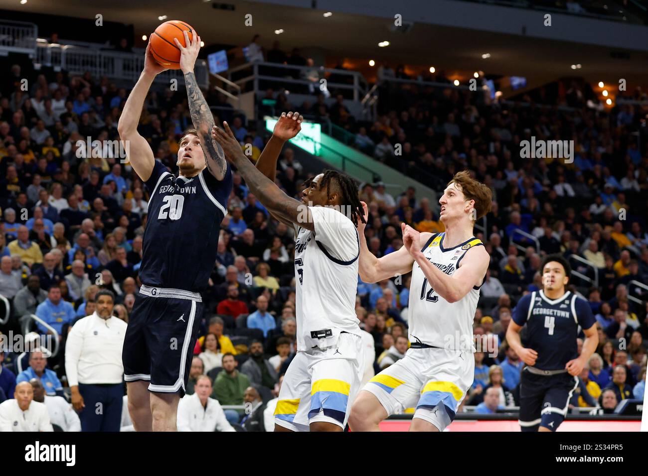 MILWAUKEE, WI - JANUARY 07: Georgetown Hoyas forward Drew Fielder (20 ...
