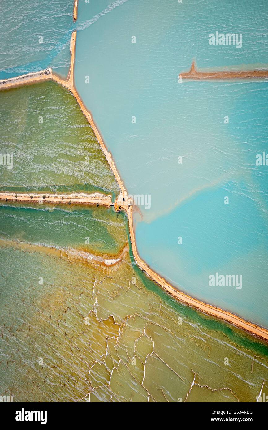 Aerial view of Shark Bay Salt Mining, Western Australia, Australia ...