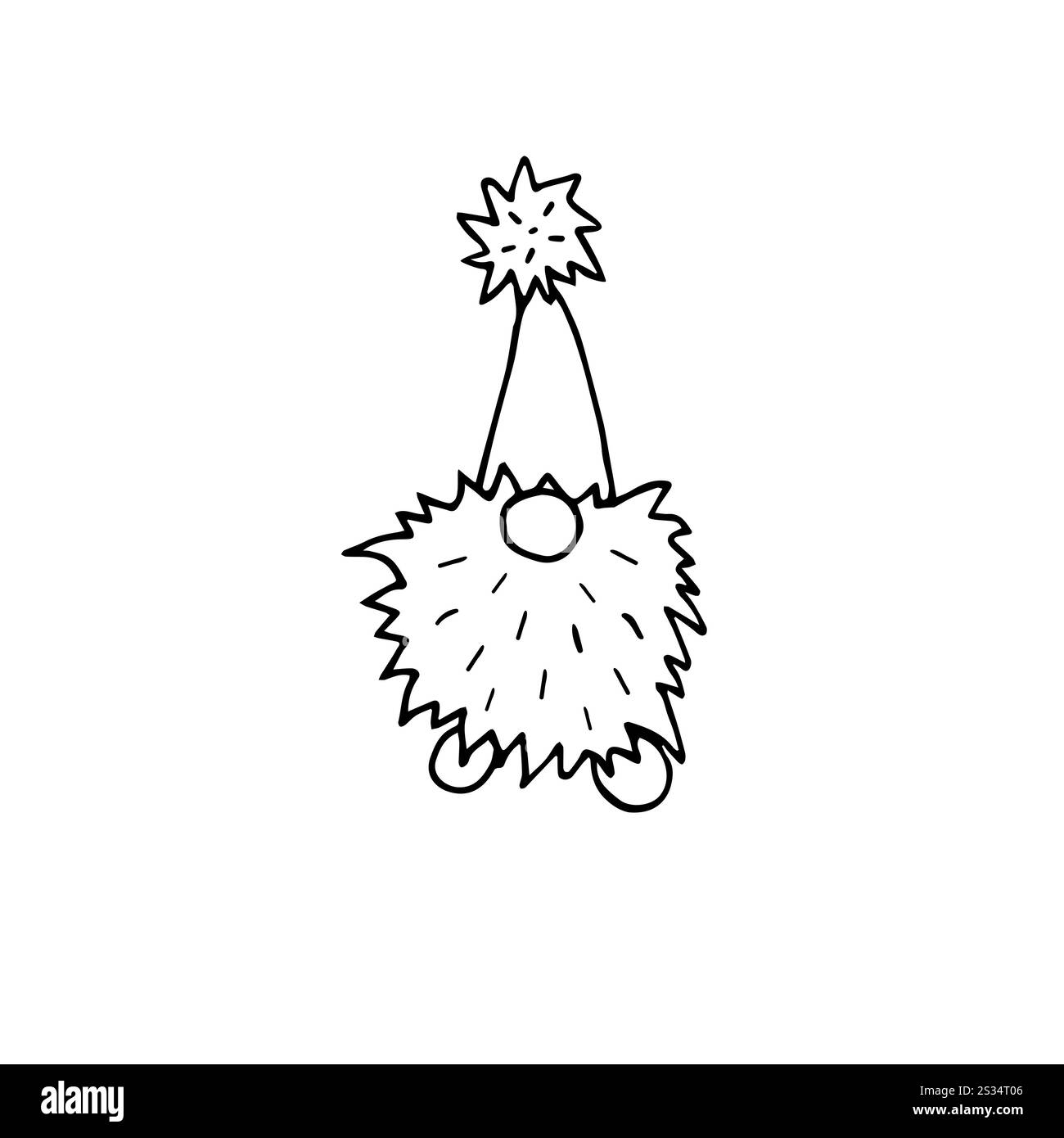 Vector hand drawn doodle sketch Scandinavian Christmas gnome isolated ...