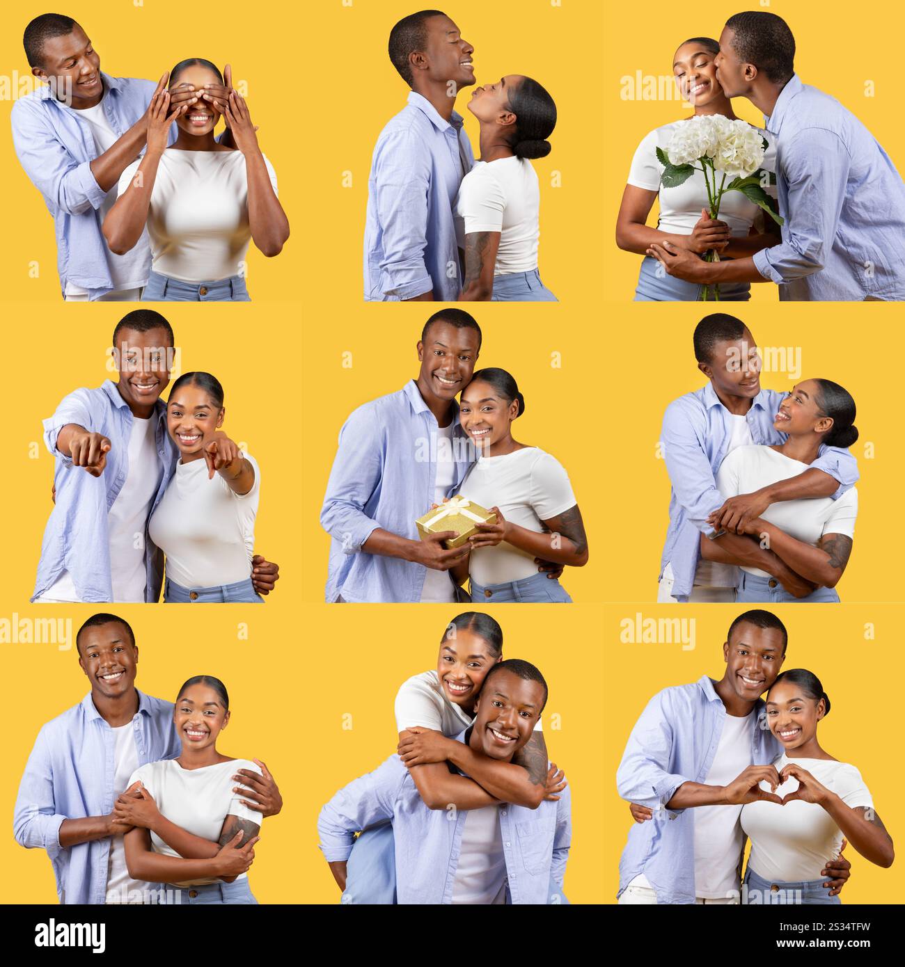 Joyful multiracial couple celebrates love and connection on Valentine's ...