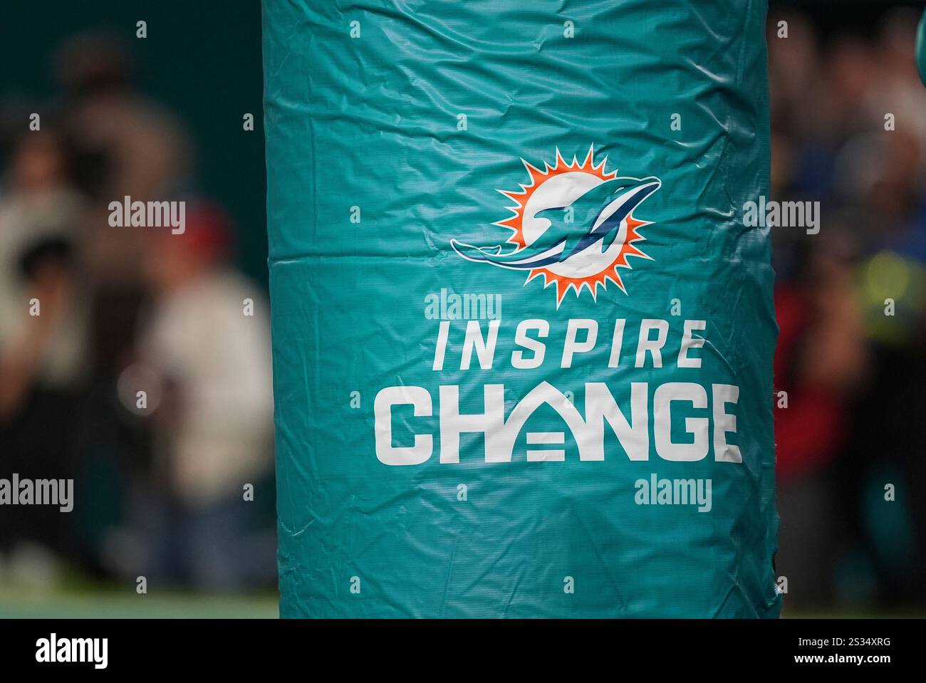 The goal post signage during the second half of an NFL football game ...