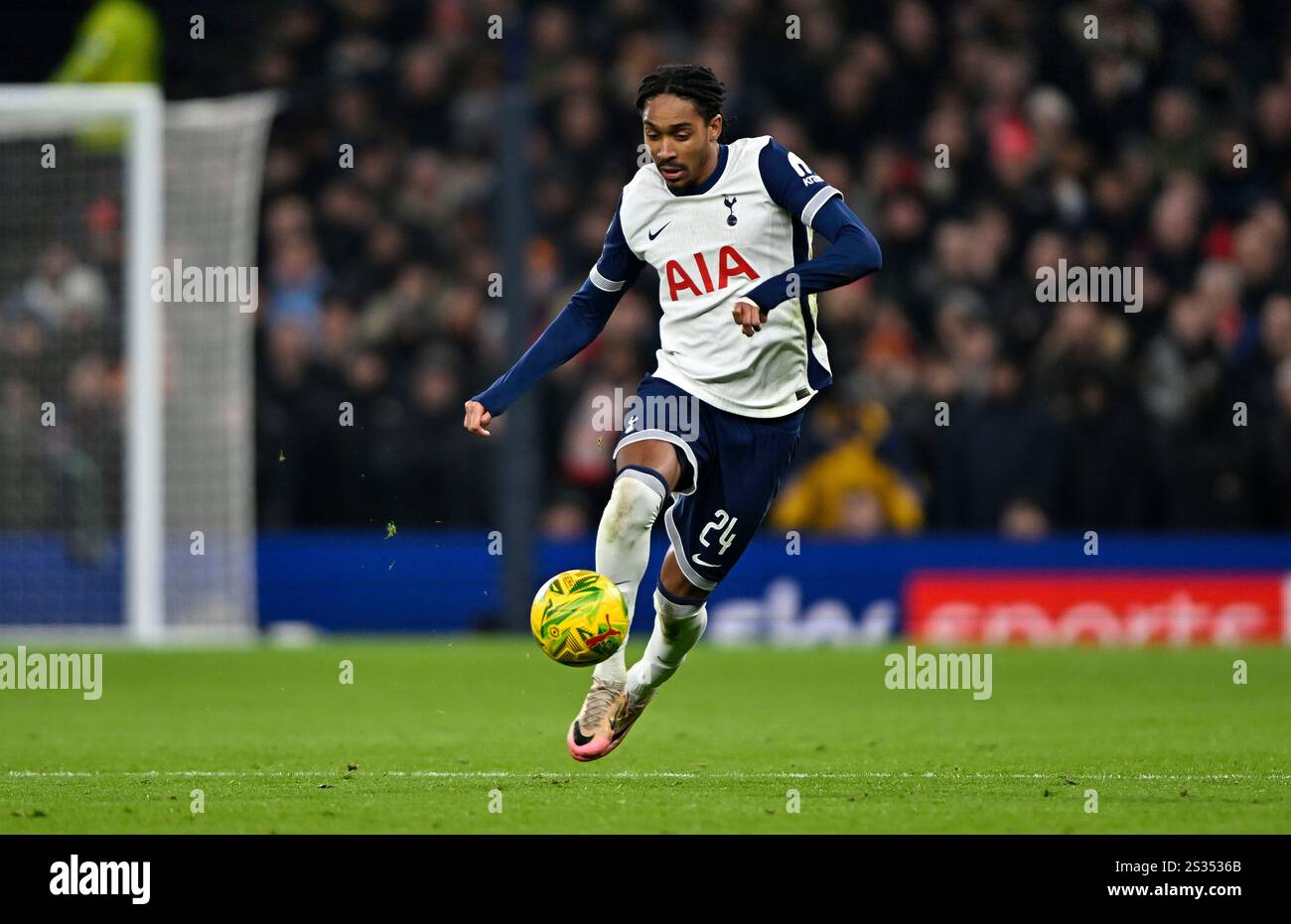 London, UK. 8th Jan, 2025. Djed Spence (Spurs) during the Tottenham ...