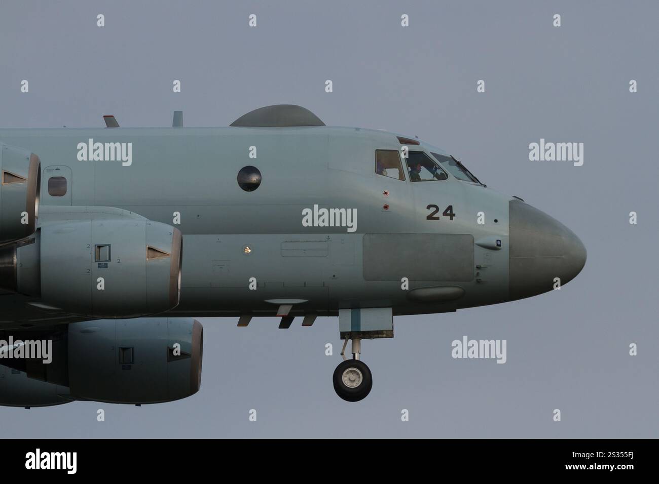 Cockpit of a Kawasaki P1 Maritime patrol aircraft with the Japanese ...