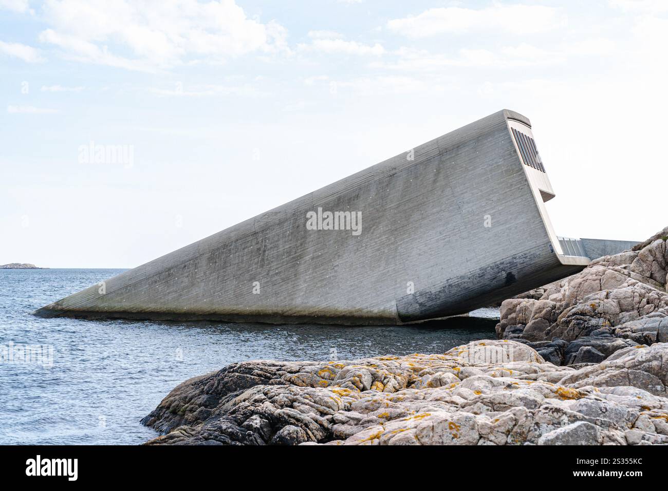 Norway, Lindesnes, underwater restaurant Under, exterior view Stock ...