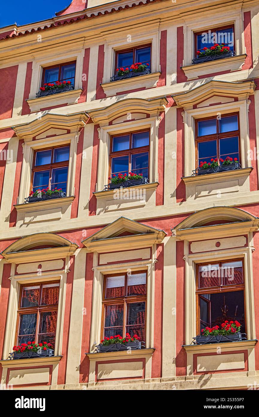 Window facade with many different design and architectural features on ...