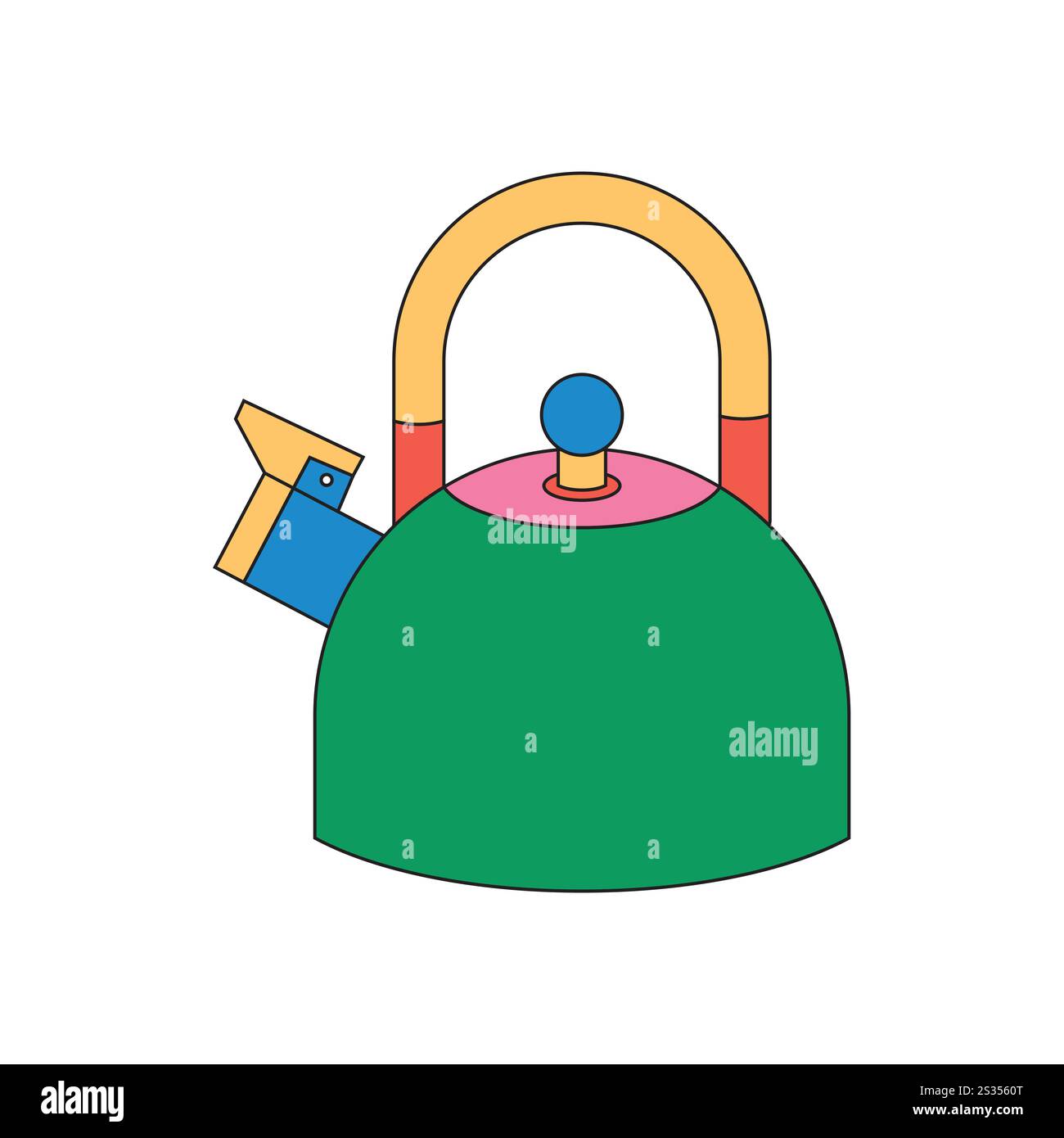 Illustration teapot retro unique design with blank background Stock ...