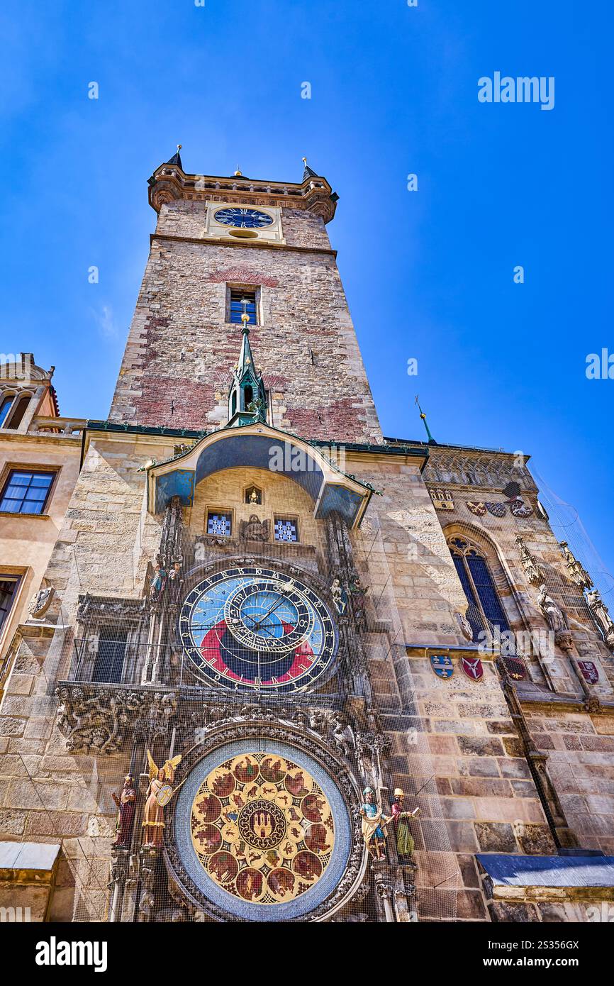 Astronomical clock on exterior of old town hall at city square, this ...