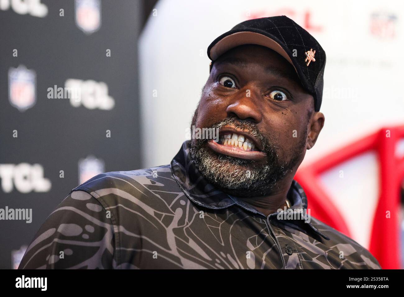 January 8, 2025: NFL Hall of Fame member Warren Sapp poses for a photo ...
