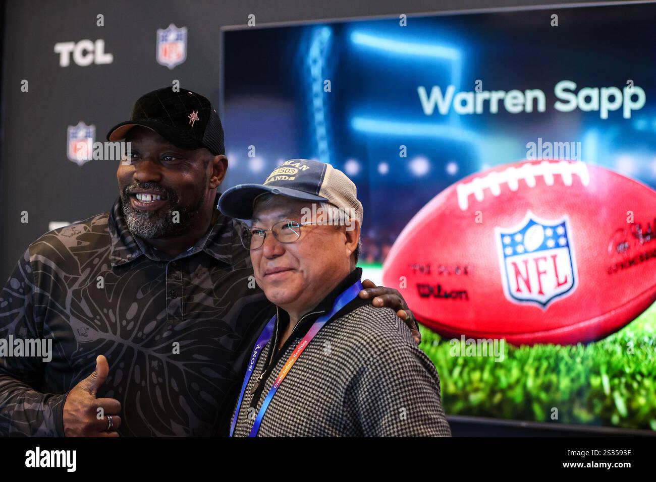 Las Vegas, NV, USA. 8th Jan, 2025. NFL Hall of Fame member Warren Sapp ...