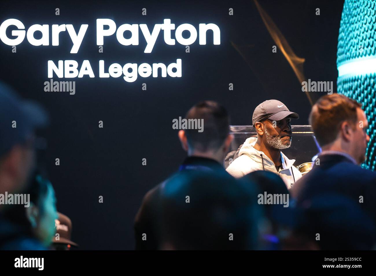 Las Vegas, NV, USA. 8th Jan, 2025. NBA Hall of Fame member Gary Payton ...