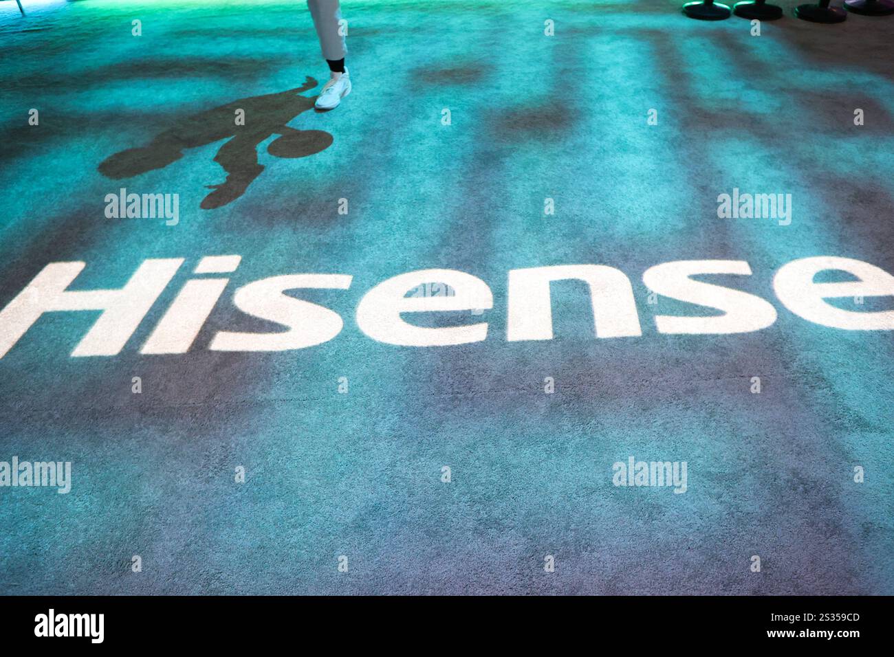Las Vegas, NV, USA. 8th Jan, 2025. The Hisense logo on display at the ...