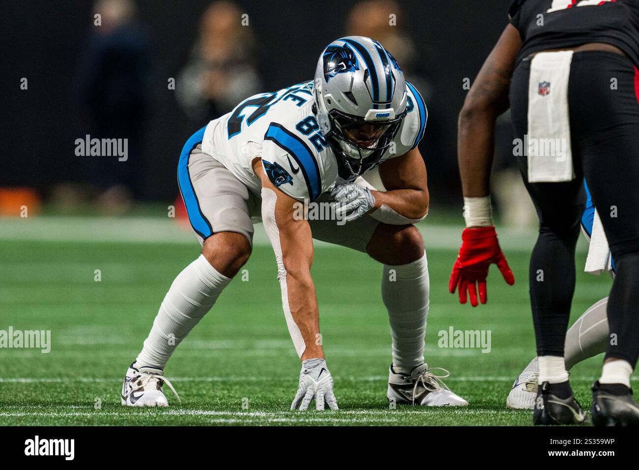 Carolina Panthers tight end Tommy Tremble (82) lines up during the ...