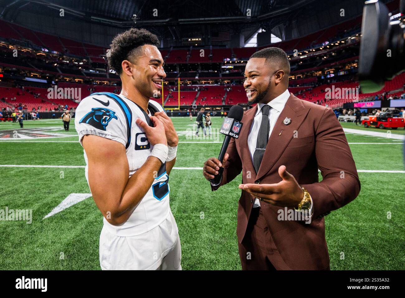 NFL Network reporter Cameron Wolfe interviews Carolina Panthers ...