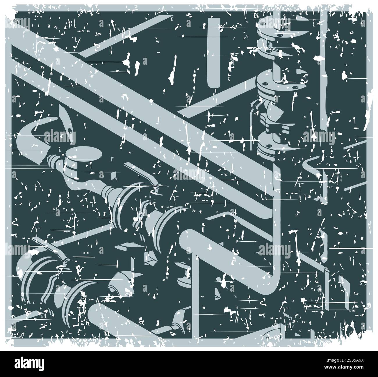 Pipes and valves close-up. Industrial equipment and communications in ...