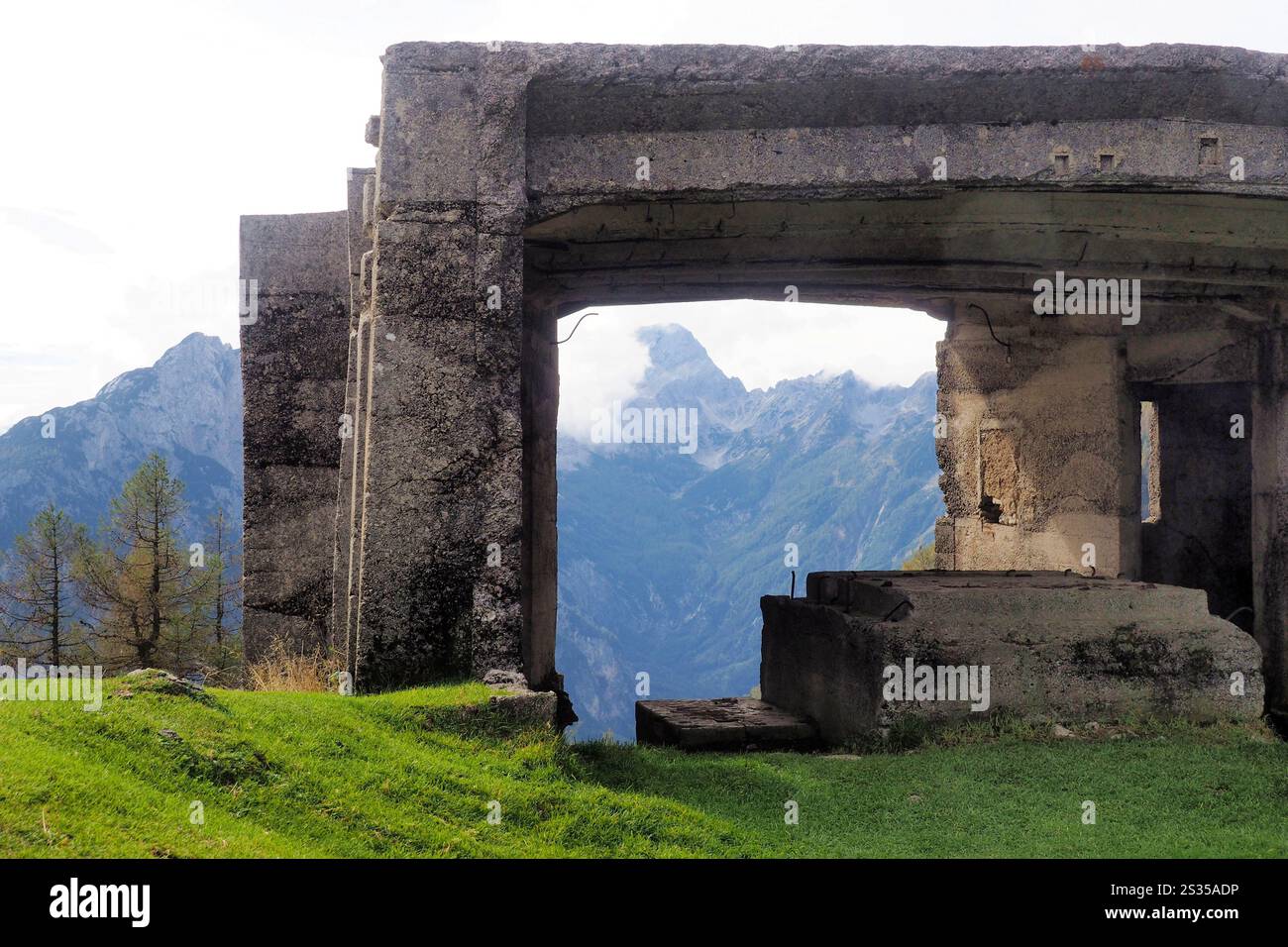 World War II bunker on the Vrisic Pass, Triglav National Park, Julian ...