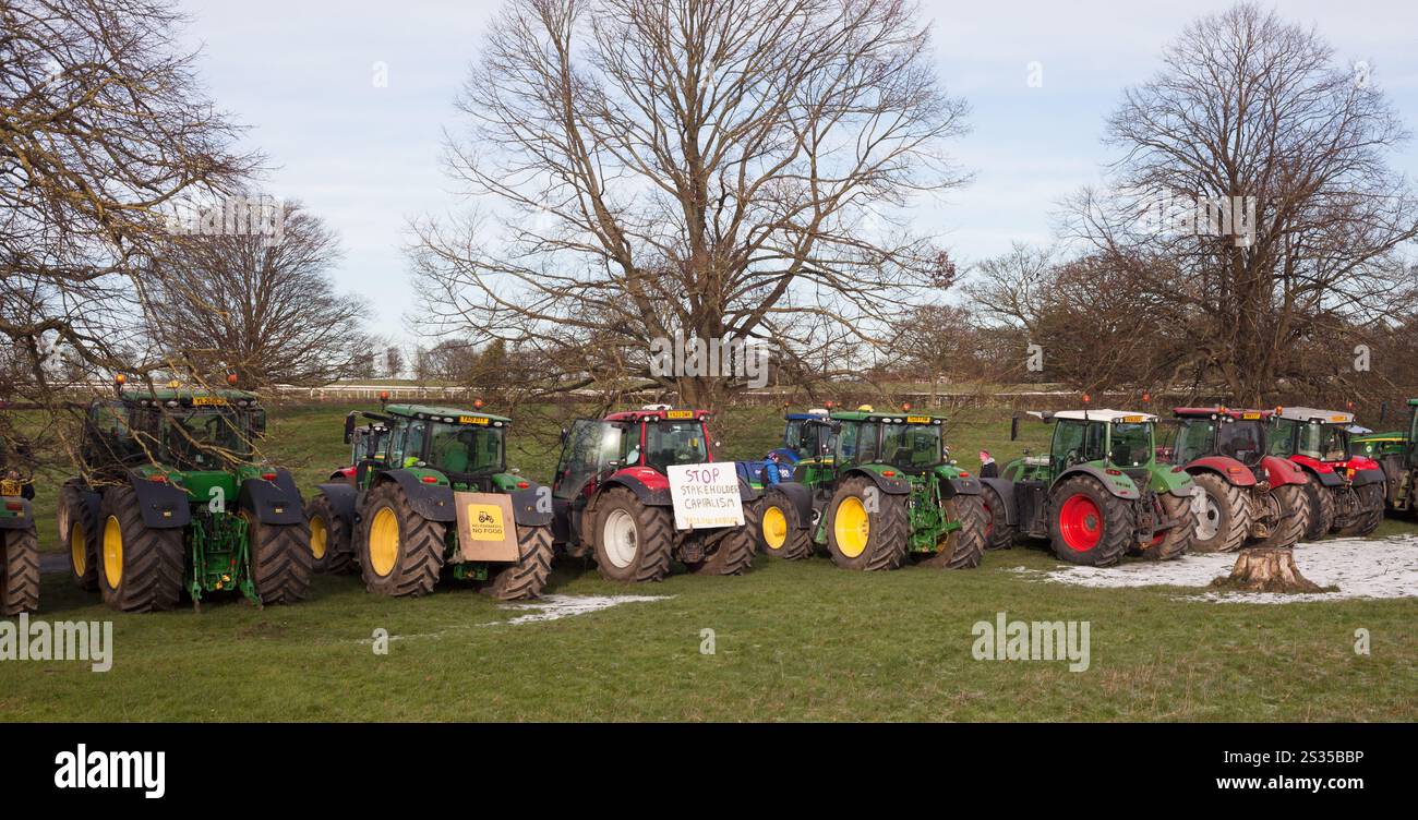 Tractors gathering on Beverley Westwood for Farmers tractor protest ...