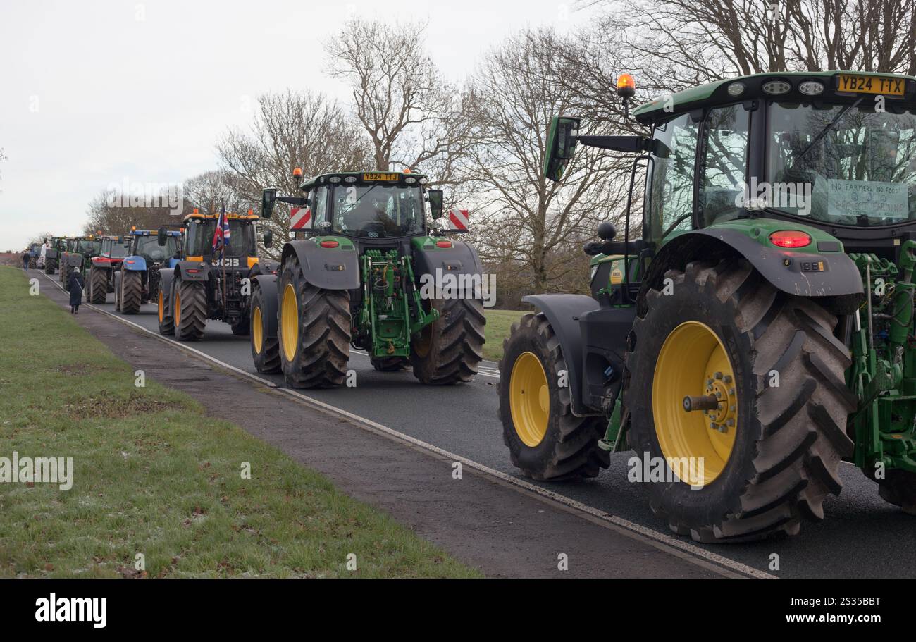 Tractors gathering on Beverley Westwood for Farmers tractor protest ...