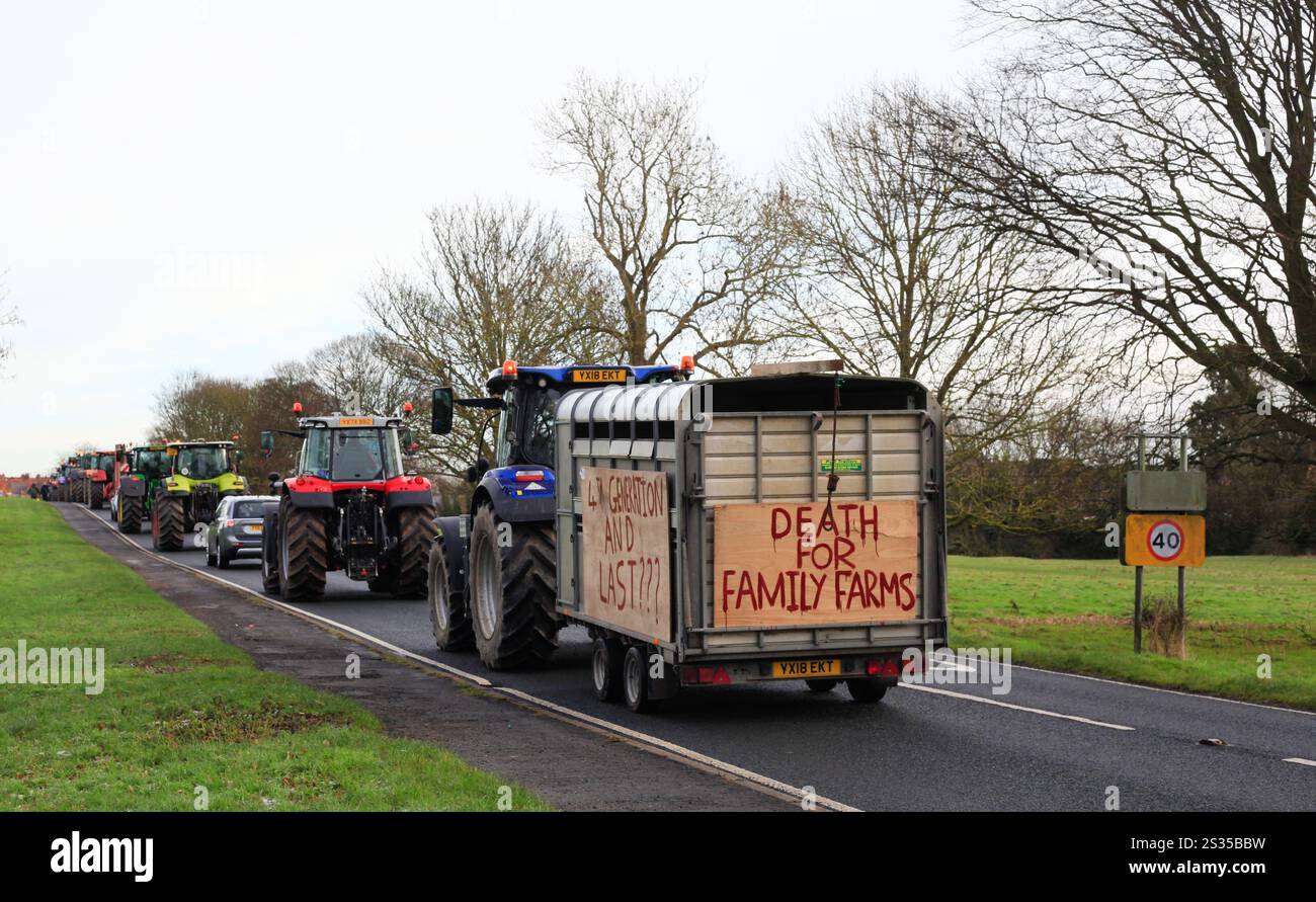 Tractors gathering on Beverley Westwood for Farmers tractor protest ...