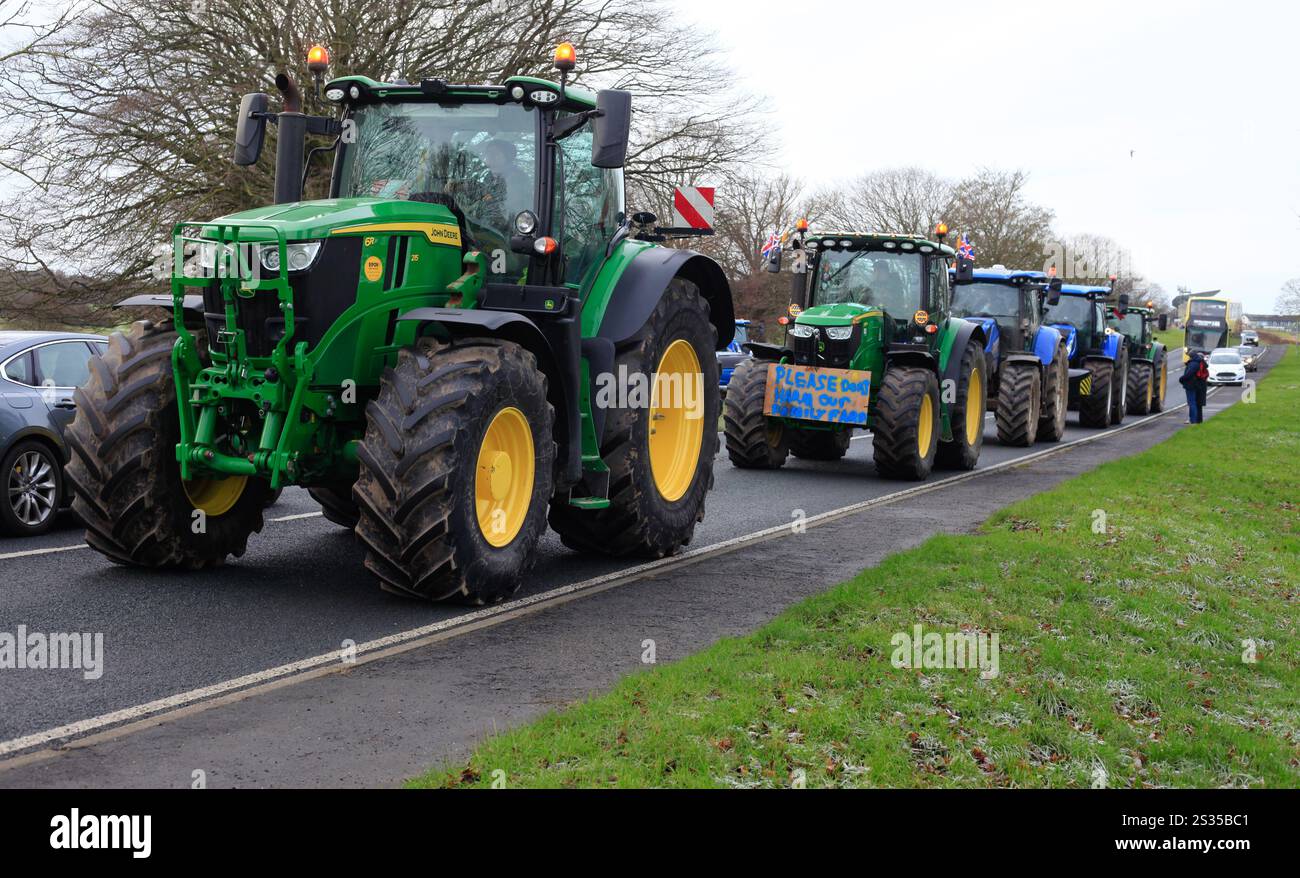 Tractors gathering on Beverley Westwood for Farmers tractor protest ...