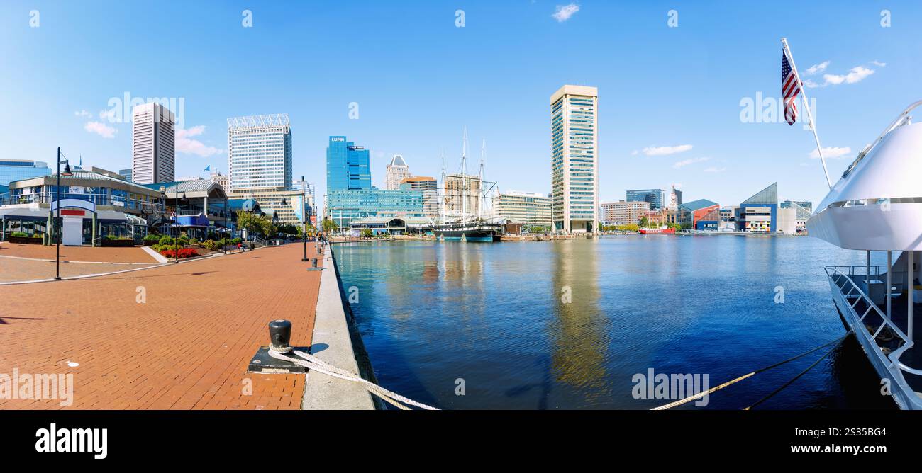 Inner Harbor with Waterfront Promenade, Historic Ships Baltimore, World ...