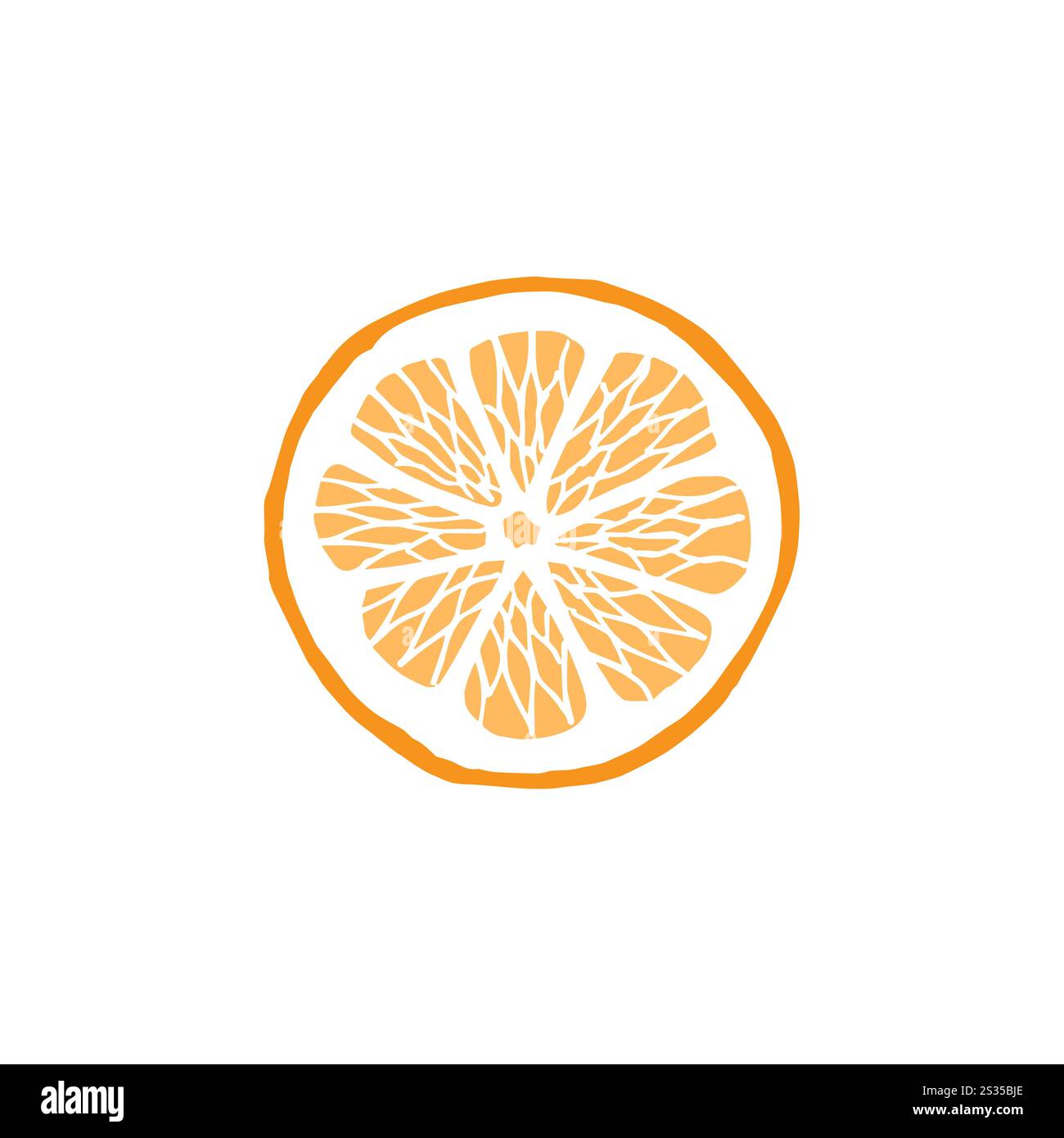 Vector hand drawn doodle sketch orange slice isolated on white ...