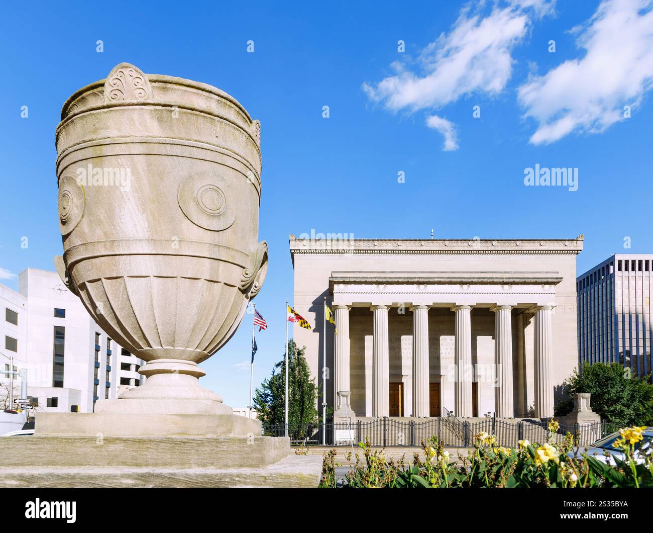 War Memorial Plaza with Baltimore War Memorial in downtown Baltimore ...