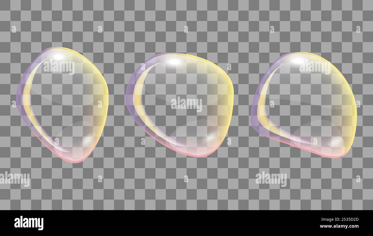 Transparent liquid forms water drops isolated set. With variety ...