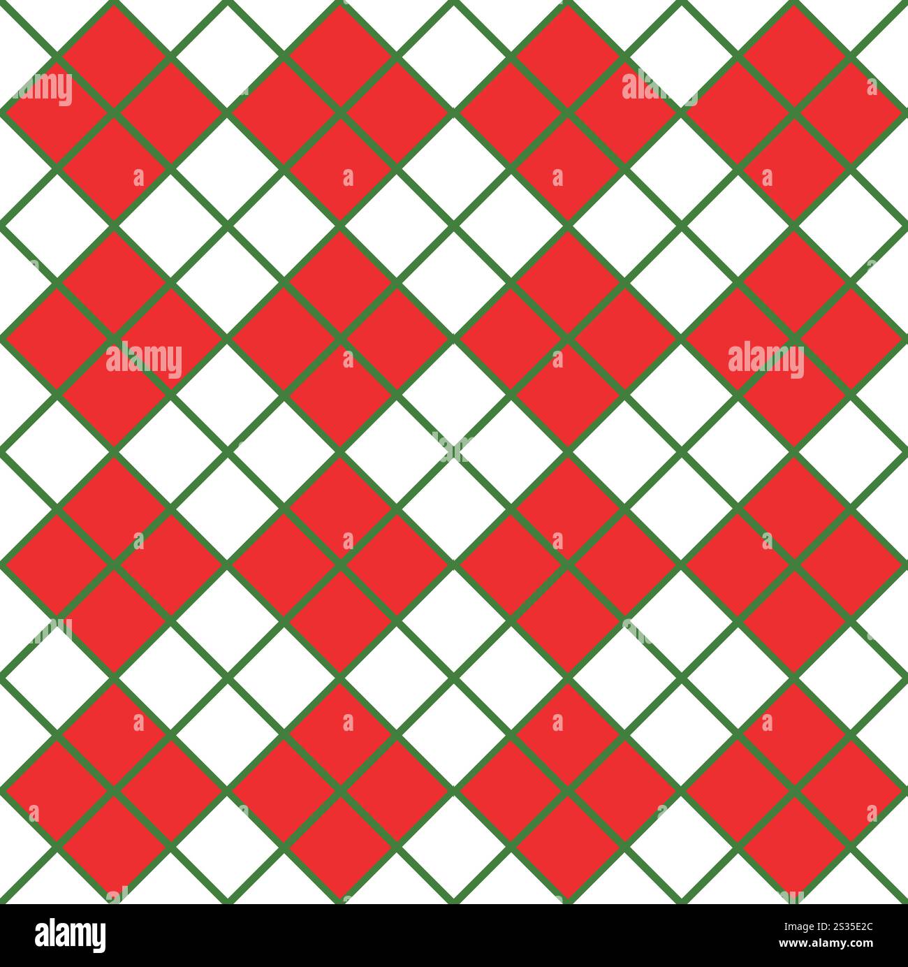 Vector seamless pattern of flat red and green squared plaid check ...