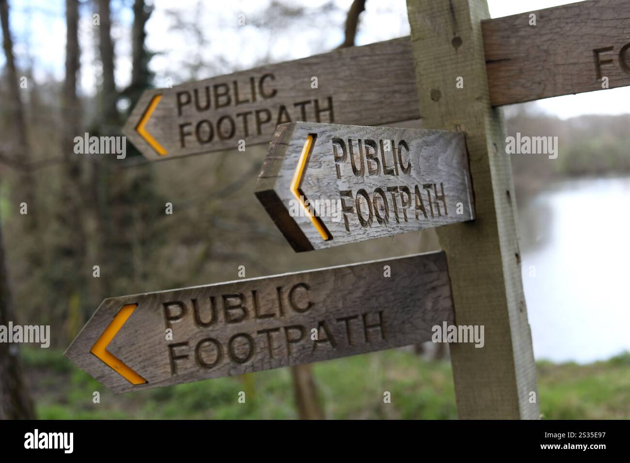 Public Footpath signs pictured in Southampton, Hampshire, UK Stock ...