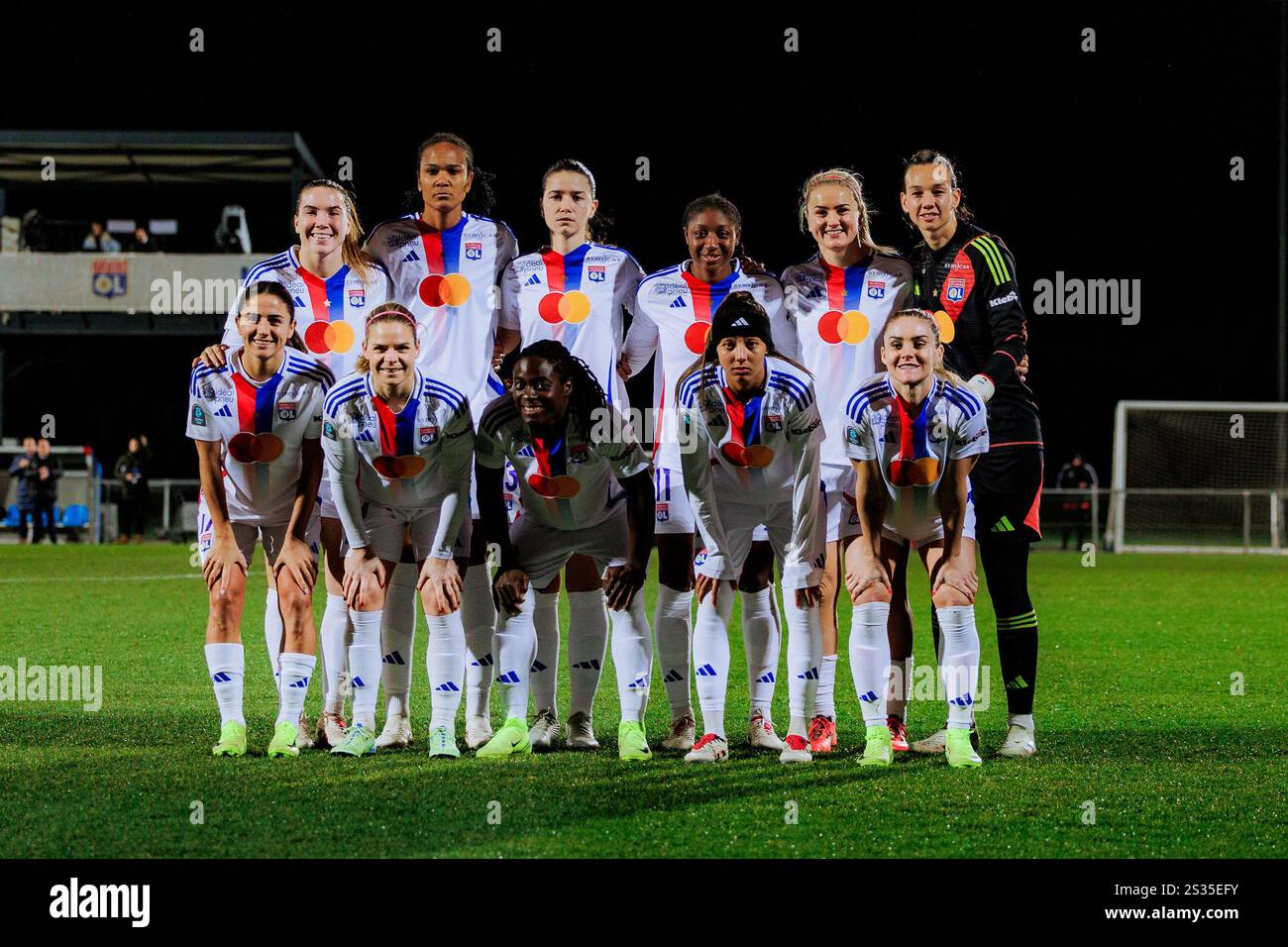 Lyon, France. 08th Jan, 2025. Players of Olympique Lyonnais during the ...