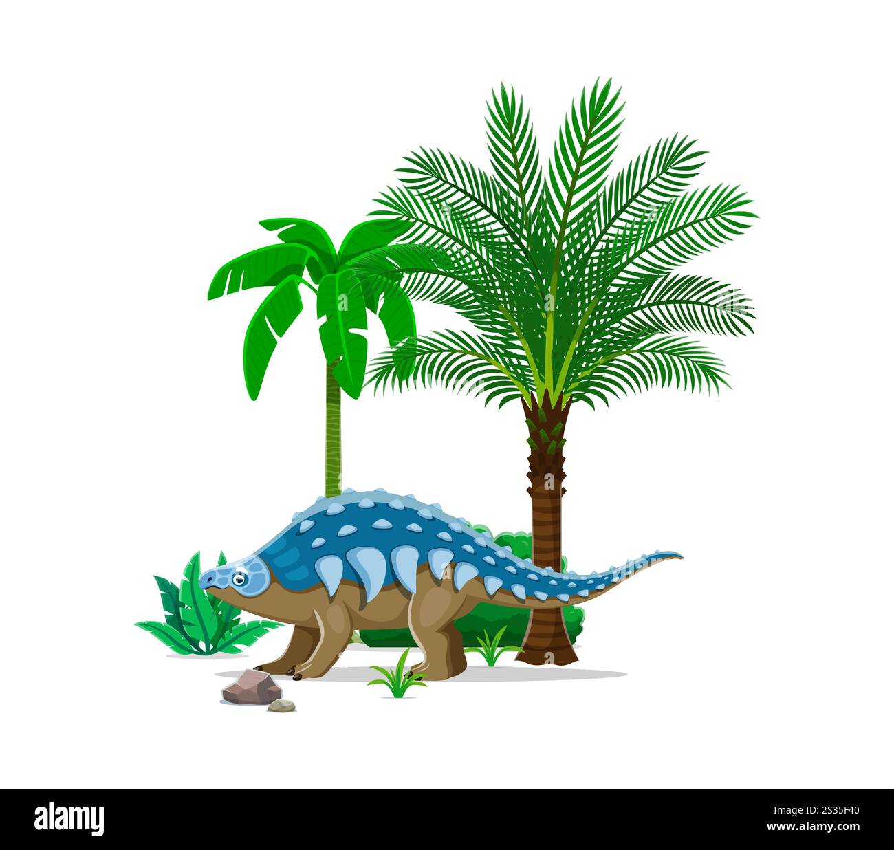 Panoplosaurus prehistoric dinosaur cartoon character. Isolated vector ...