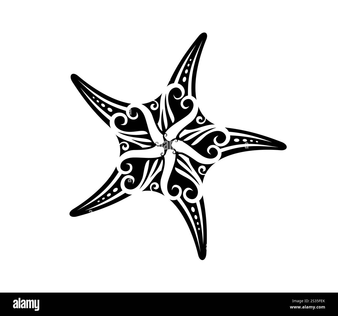 Maori warrior tribal starfish animal tattoo. Samoan tribal marine ...