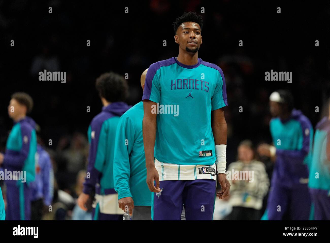 Charlotte Hornets forward Brandon Miller (24) during the first half of ...