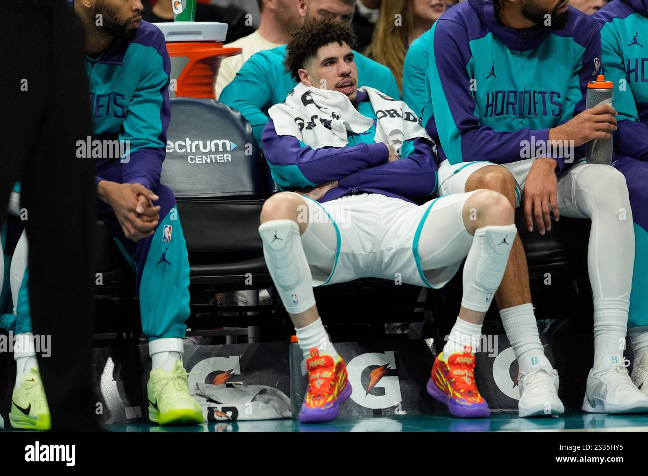 Charlotte Hornets guard LaMelo Ball (1) during the first half of an NBA ...