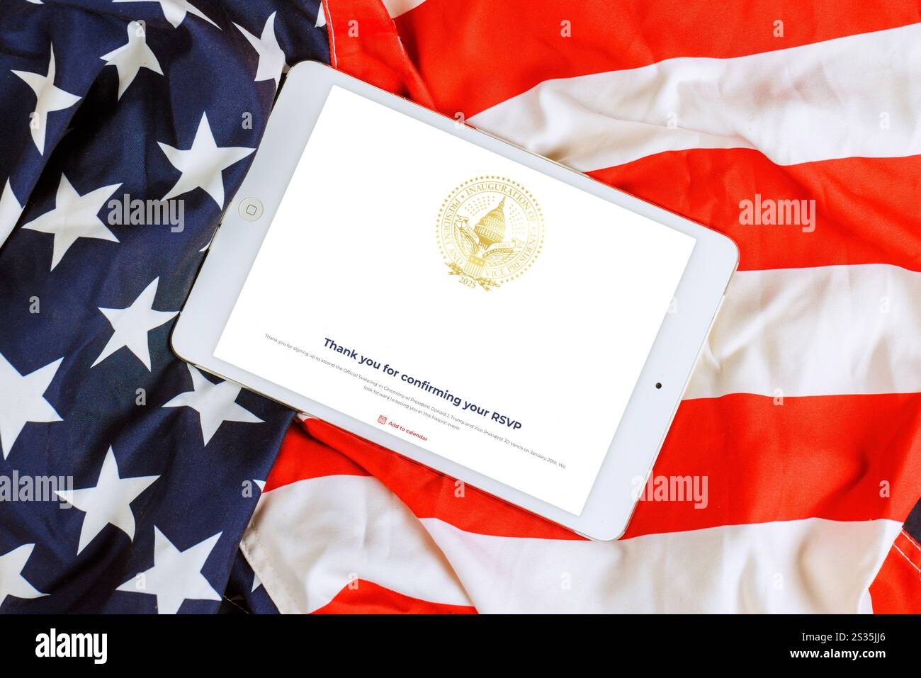 8 January 2025 Washington DC US Digital message on Tablet displays ...