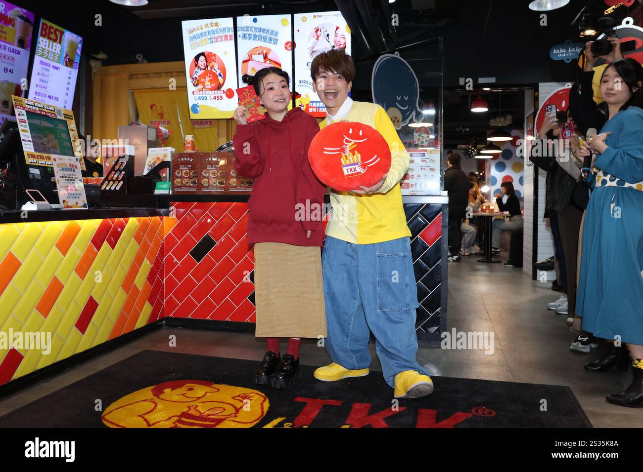 TAIPEI, CHINA - JANUARY 8, 2025 - Taiwanese internet celebrity Weijia Cai and his wife Erbo ...