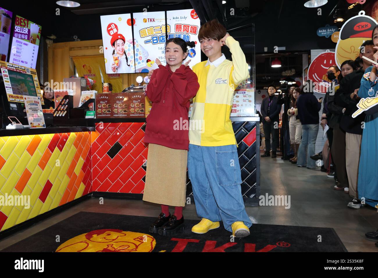 TAIPEI, CHINA - JANUARY 8, 2025 - Taiwanese internet celebrity Weijia Cai and his wife Erbo ...