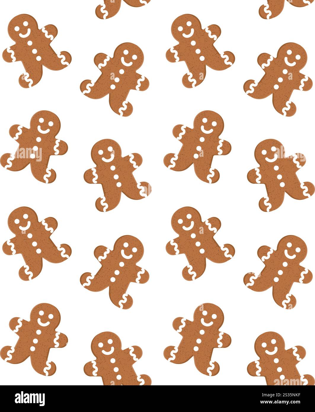 Vector seamless pattern of flat cartoon colored ginger bread isolated ...