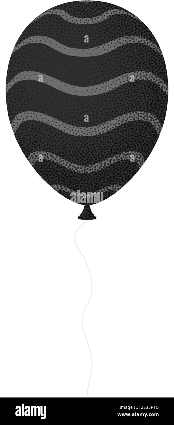 Black grey balloon retro grain. Cartoon Flat Style vector illustration ...