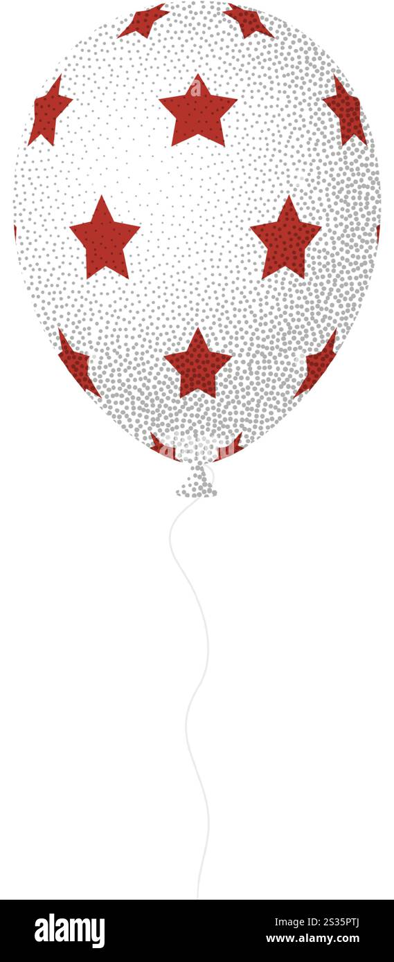 White red balloon retro grain. Cartoon Flat Style vector illustration ...