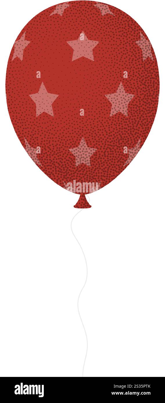 red balloon retro grain. Cartoon Flat Style vector illustration ...