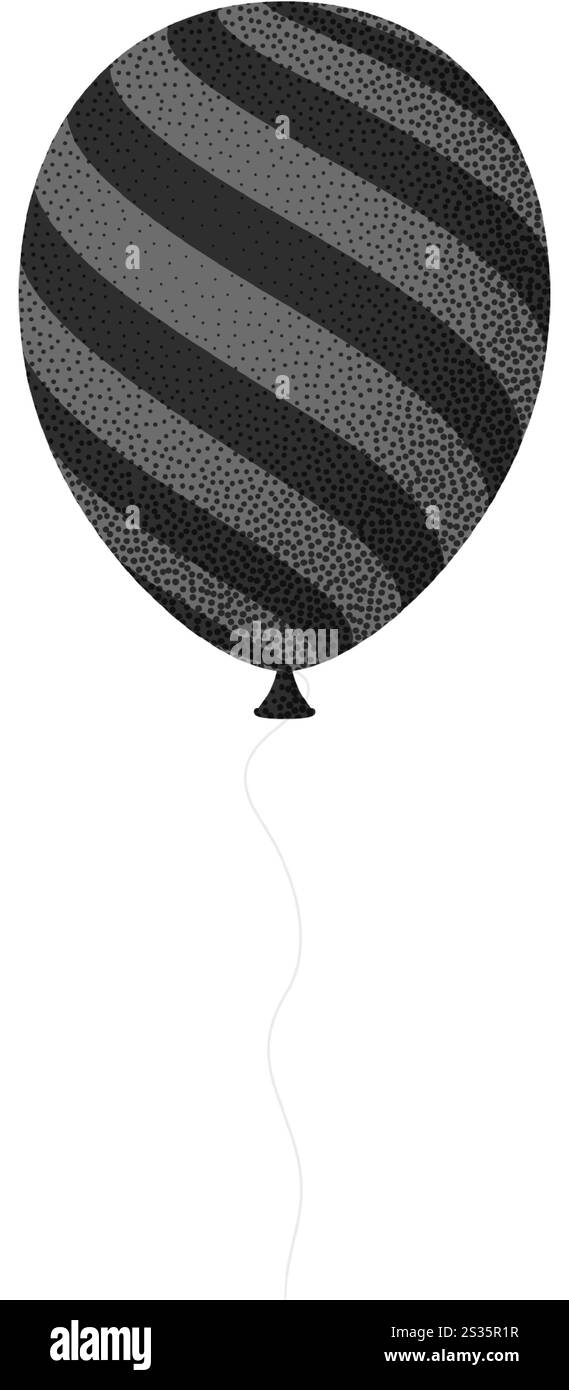 Black grey balloon retro grain. Cartoon Flat Style vector illustration ...