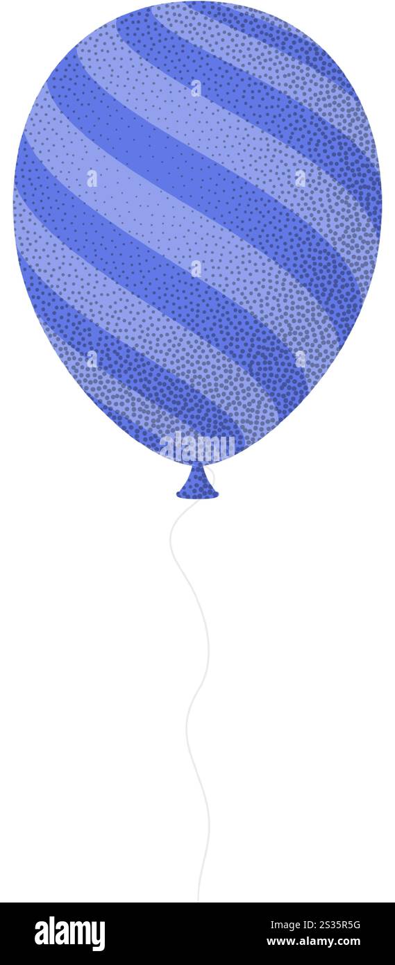 Blue balloon retro grain. Cartoon Flat Style vector illustration ...